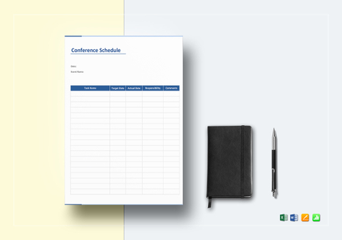 Conference Schedule Template in Word, Excel, Apple Pages, Numbers