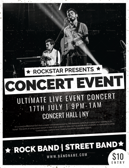 Pop Concert Event Flyer Design Template in PSD, Word, Publisher