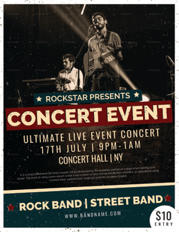 Pop Concert Event Flyer Design Template in PSD, Word, Publisher