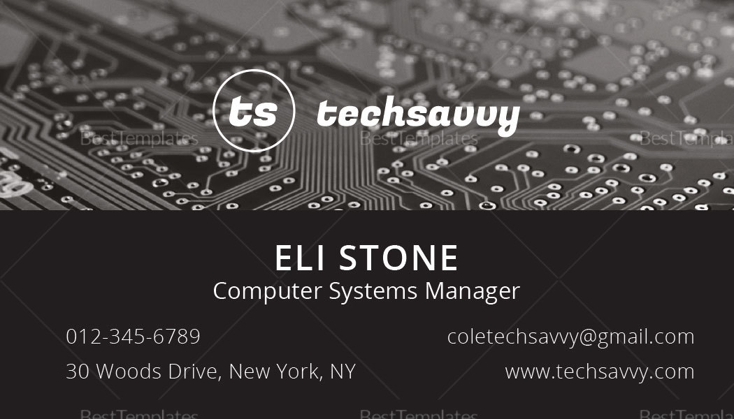 Tech Savvy Inventor Business Card Template in PSD, Word, Publisher ...