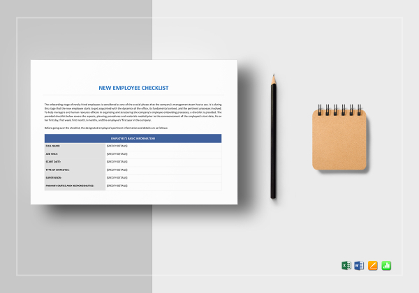 New Employee Checklist Template in Word, Excel, Apple Pages, Numbers