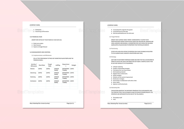 Music Marketing Plan Template in Word, Google Docs, Apple Pages