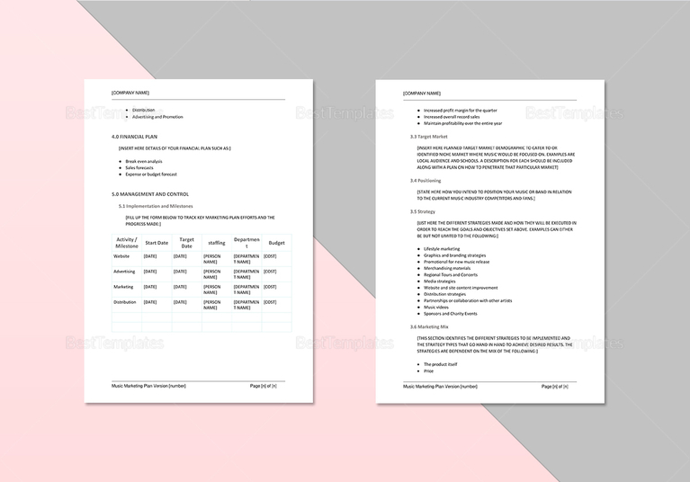 Music Marketing Plan Template in Word, Google Docs, Apple Pages