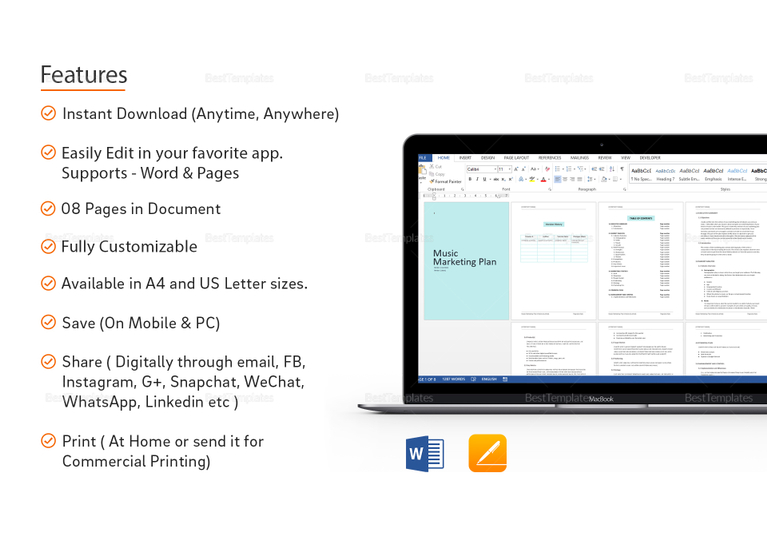 Music Marketing Plan Template in Word, Google Docs, Apple Pages
