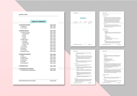 Music Marketing Plan Template in Word, Google Docs, Apple Pages