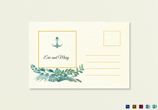Nautical Wedding Post Card Template in PSD, Word, Publisher ...