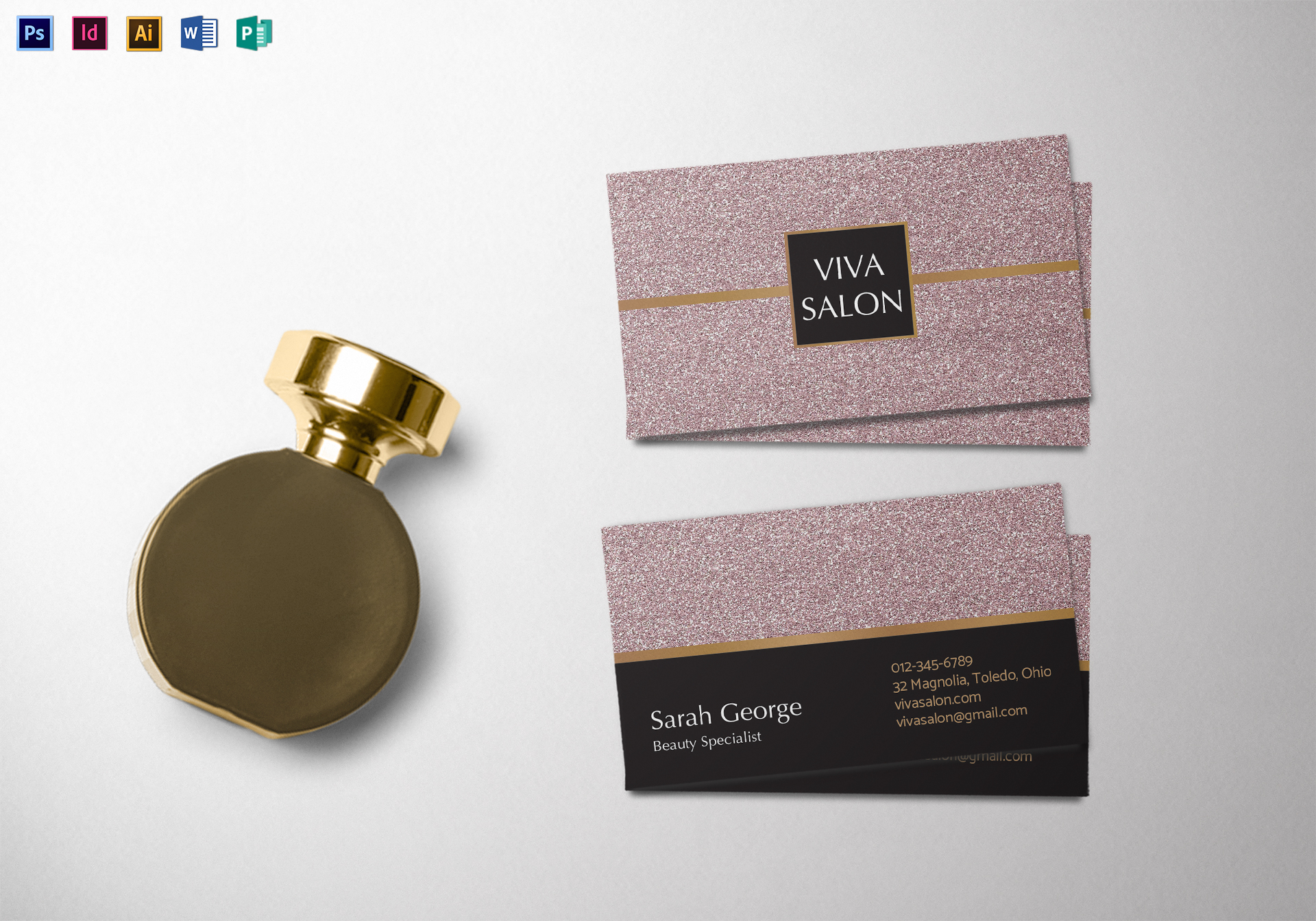 Salon Business Card Template In PSD Word Publisher Illustrator InDesign