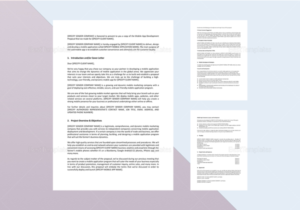 Mobile App Development Proposal Template in Word, Google Docs, Apple Pages