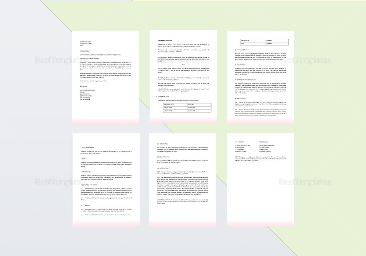 Purchase Proposal Template in Word, Google Docs, Apple Pages