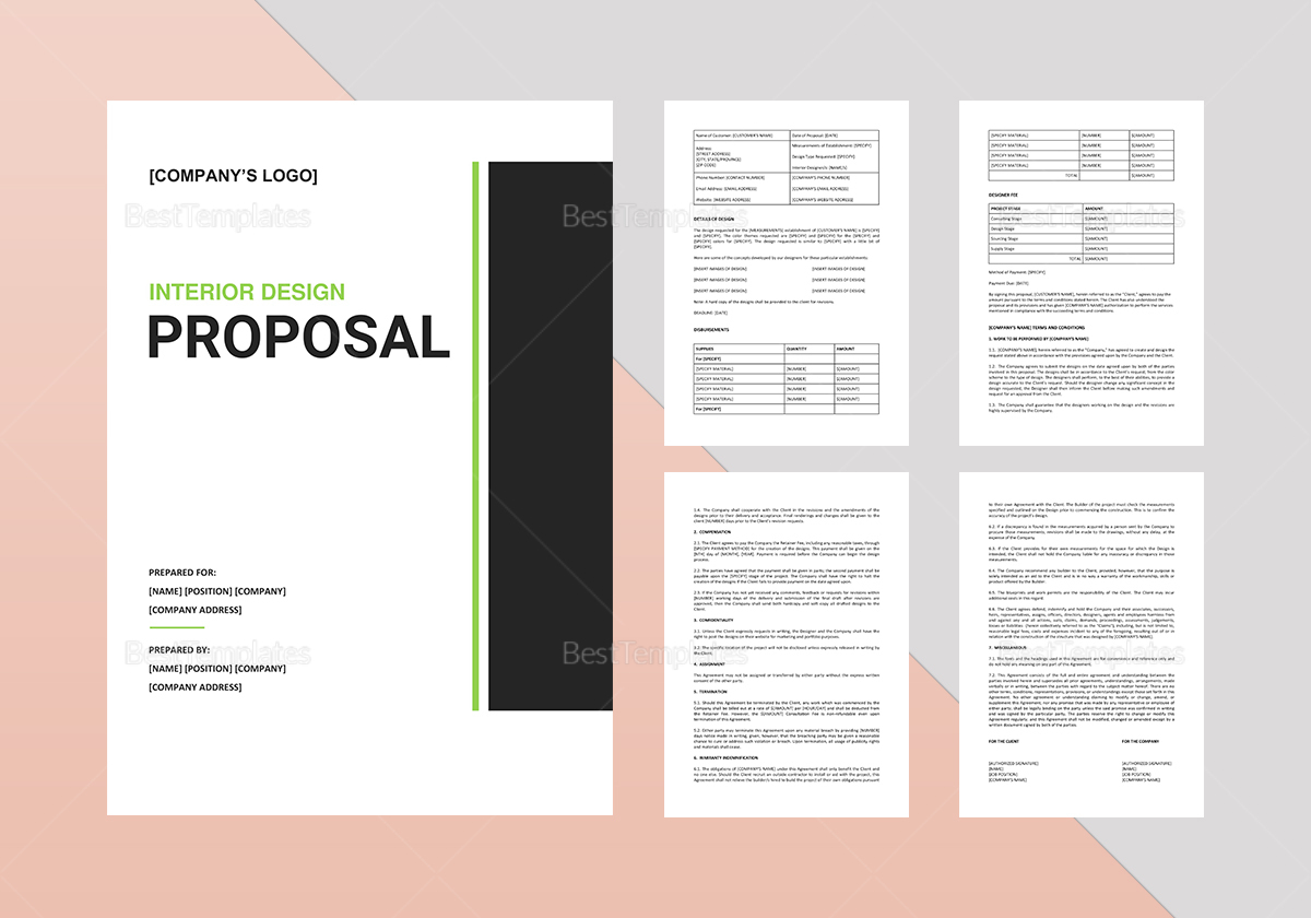 Interior Design Proposal Template Free