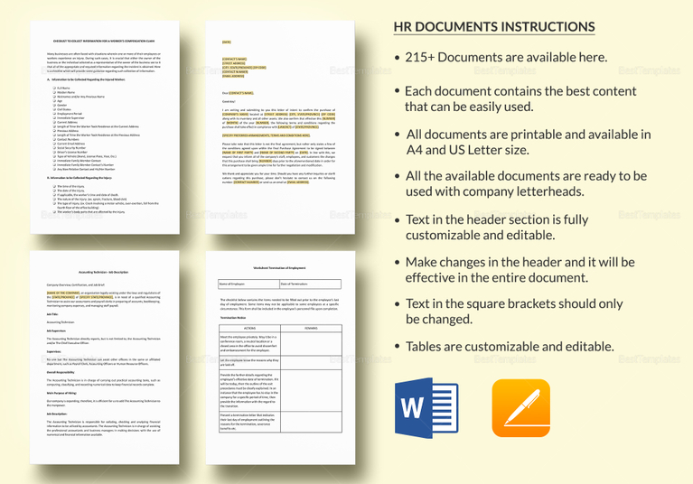 HR Documents & Templates (Bundle) in Word, Google Docs, Apple Pages