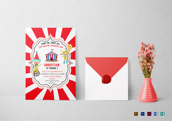 Circus Box Birthday Invitation Design Template in PSD, Word, Publisher ...