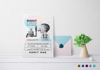Live Concert Invitation Design Template in PSD, Word, Publisher ...