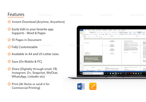 IT Project Proposal Template in Word, Google Docs, Apple Pages