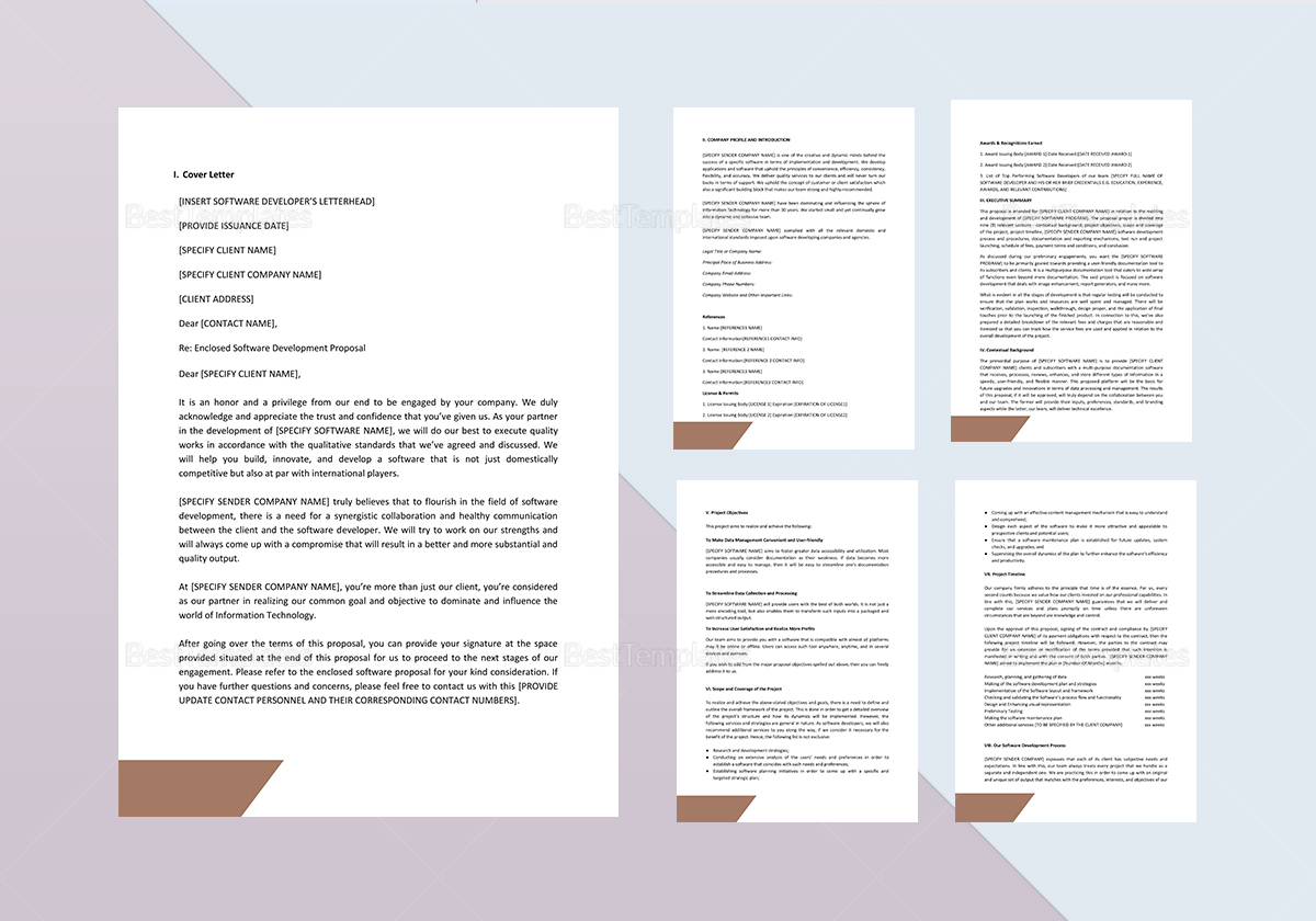 Software Development Proposal Template In Word Google Docs Apple Pages