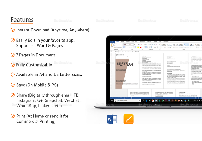 Software Development Proposal Template in Word, Google Docs, Apple Pages