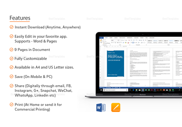 Website Project Proposal Template in Word, Google Docs, Apple Pages