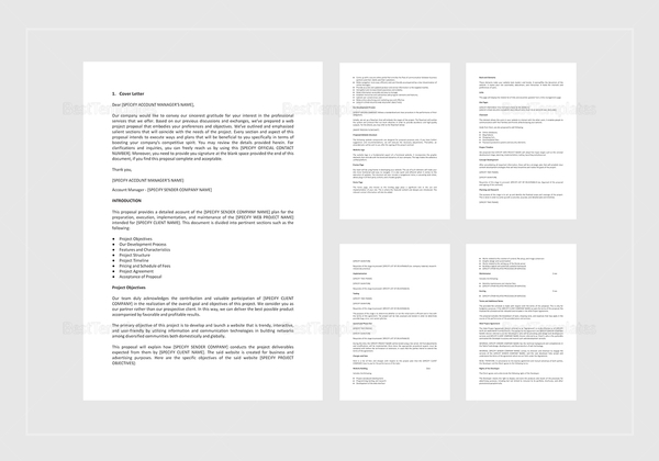 Website Project Proposal Template in Word, Google Docs, Apple Pages