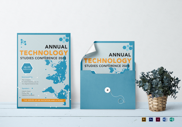Annual Conference Invitation Design Template in PSD, Word, Publisher ...