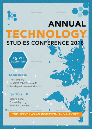 Annual Conference Invitation Design Template in PSD, Word, Publisher ...