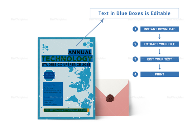 Annual Conference Invitation Design Template in PSD, Word, Publisher ...