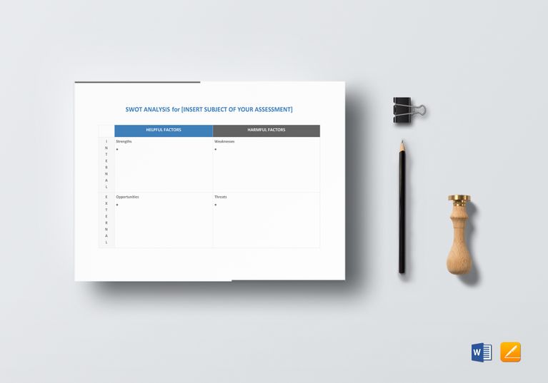 Blank SWOT Analysis Template in Word, Google Docs, Apple Pages