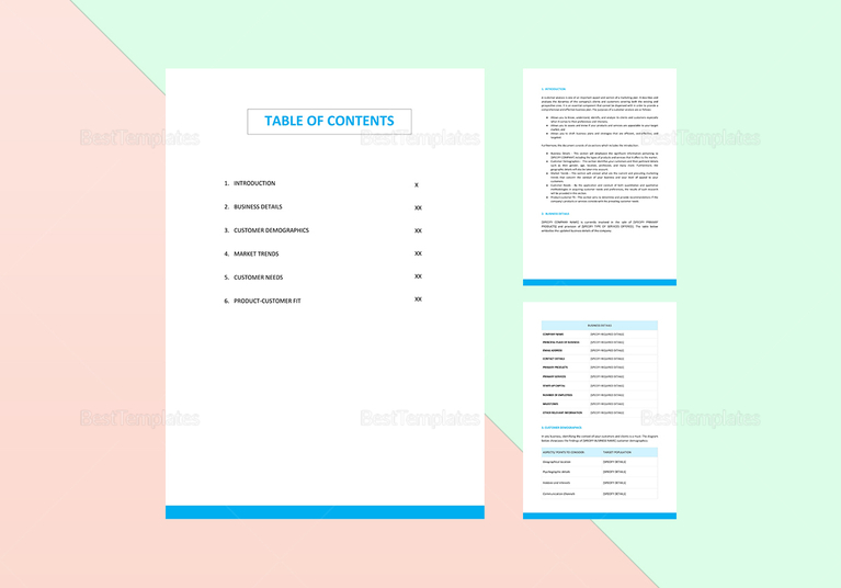 Customer Analysis Template in Word, Google Docs, Apple Pages