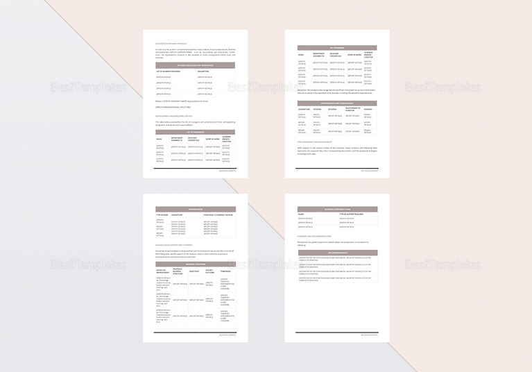 Business Impact Analysis Template in Word, Google Docs, Apple Pages