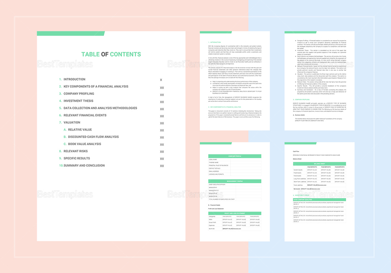 Financial Analysis Template in Word, Google Docs, Apple Pages