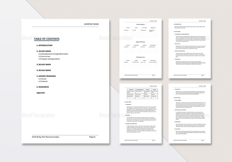 30 60 90 Day Plan Template in Word, Google Docs, Apple Pages
