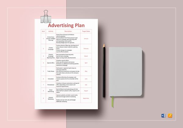 Advertising Plan Template in Word, Google Docs, Apple Pages