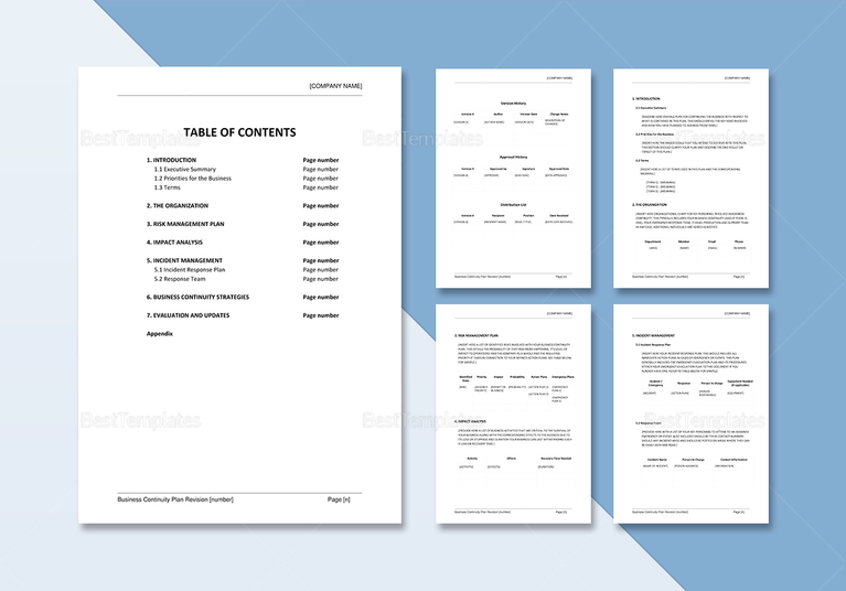 Business Continuity Plan Template in Word, Google Docs, Apple Pages