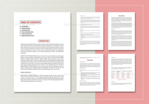 Gym Business Plan Template in Word, Google Docs, Apple Pages