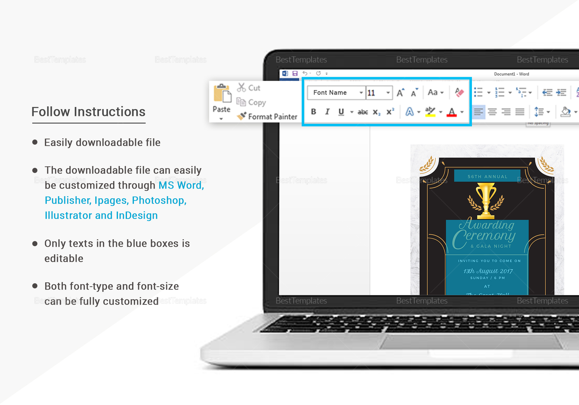 Annual Award Ceremony Invitation Design Template in PSD, Word ...