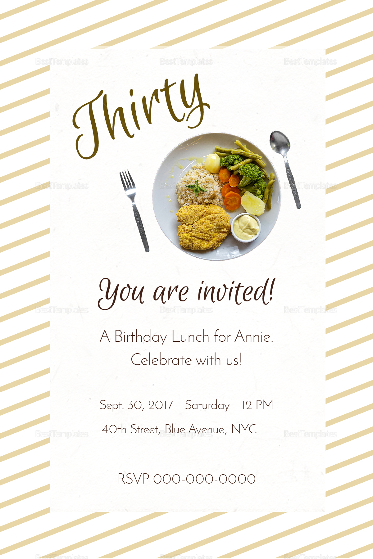 Lunch Invitation Template PDF Template
