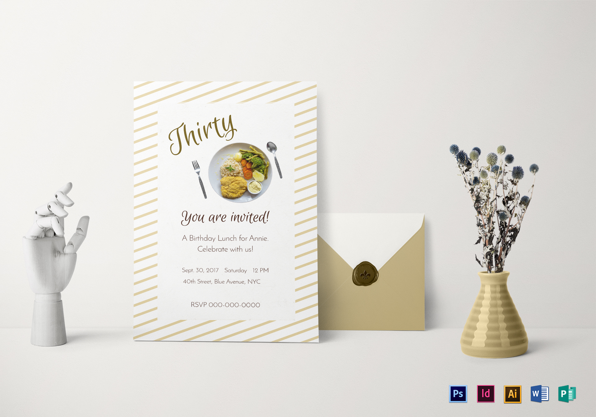 Birthday Lunch Invitation Design Template In PSD Word Publisher 