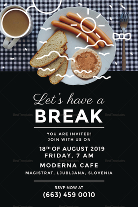 Business Breakfast Invitation Design Template in PSD, Word, Publisher ...
