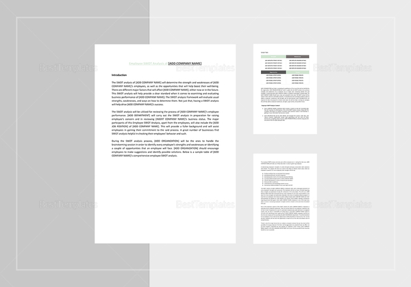 Sample Employee SWOT Analysis Template in Word, Google Docs, Apple Pages