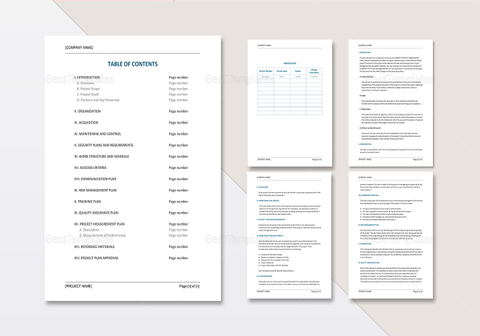 Project Management Plan Template in Word, Google Docs, Apple Pages