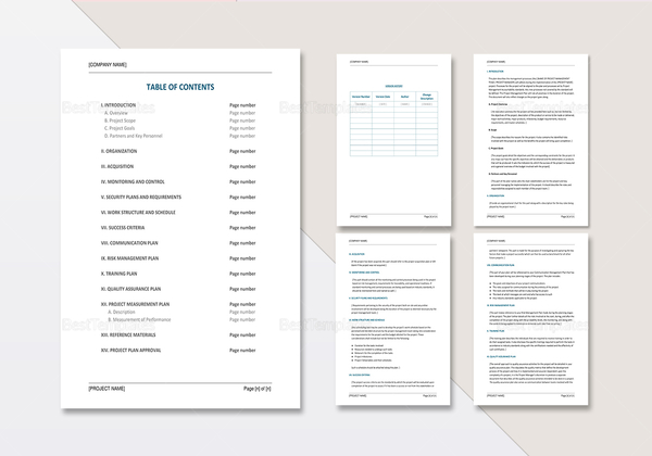 Project Management Plan Template in Word, Google Docs, Apple Pages