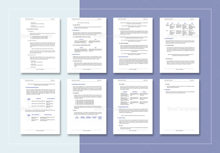 Project Plan Template in Word, Google Docs, Apple Pages
