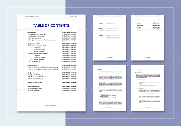 Project Plan Template in Word, Google Docs, Apple Pages