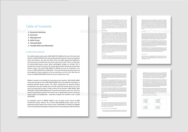 Salon Business Plan Template in Word, Google Docs, Apple Pages