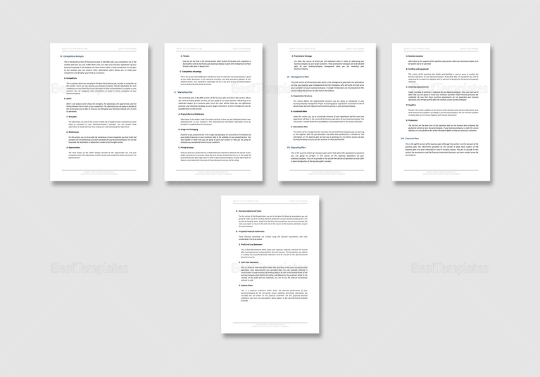 Business Plan Outline Template in Word, Google Docs, Apple Pages