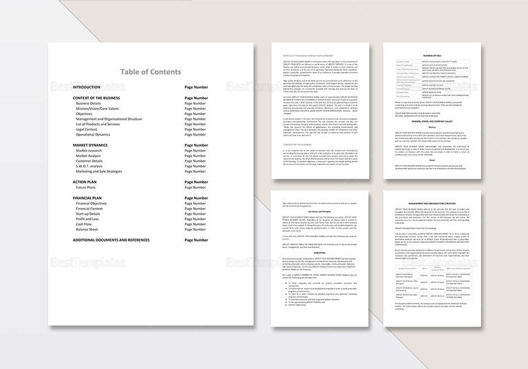 Sample Business Plan Template in Word, Google Docs, Apple Pages