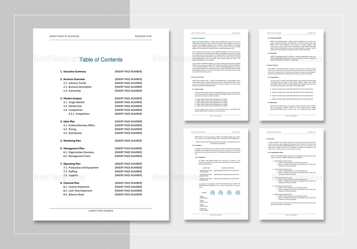 Simple Business Plan Template In Word Google Docs Apple Pages