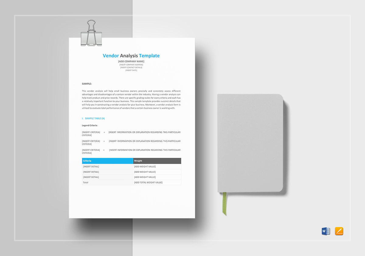 Vendor Analysis Template In Word Google Docs Apple Pages Vendor Analysis Template In Word Google Docs Apple Pages