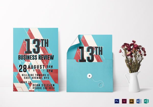 Business Review Invitation Design Template in PSD, Word, Publisher ...
