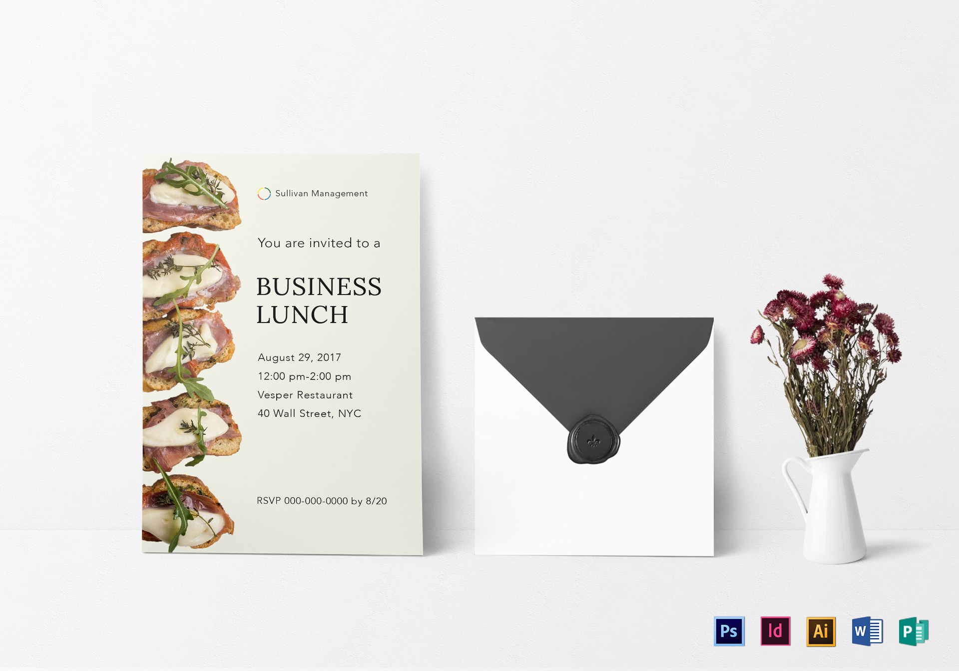 Business Lunch Invitation Design Template In PSD Word Publisher 