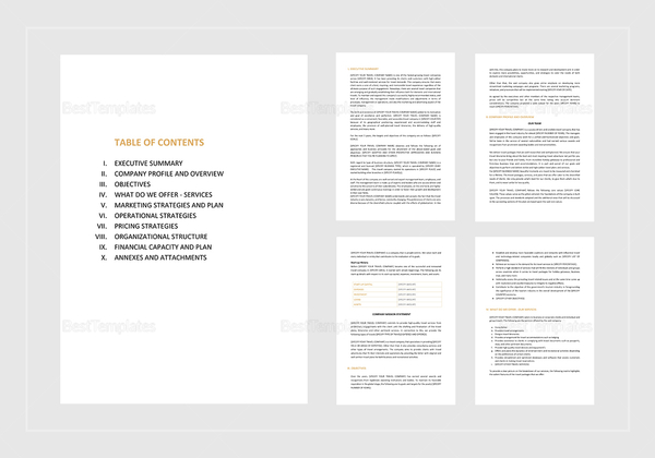 Travel Business Plan Template in Word, Google Docs, Apple Pages